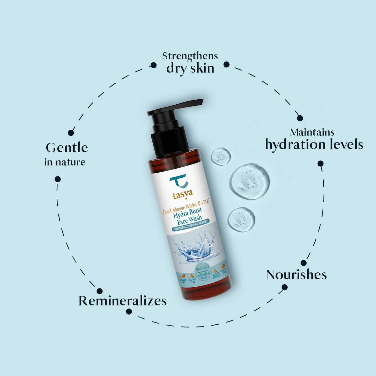 Tasya Earth Marine Water & Vitamin E Hydra Burst Face Wash | Remineral ...