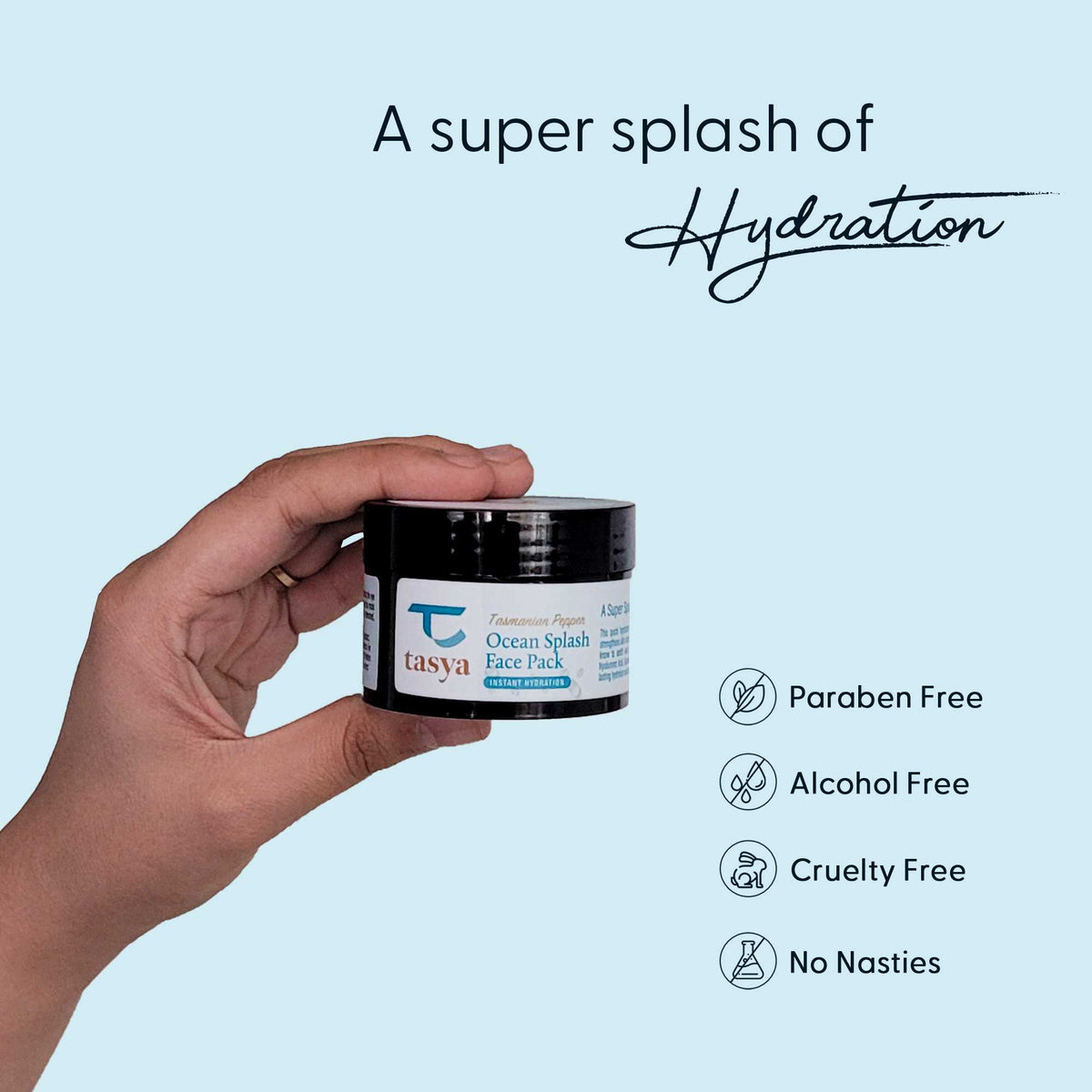 Tasya Tasmanian Pepper Ocean Splash Face Pack | Instant Hydration | Tasya